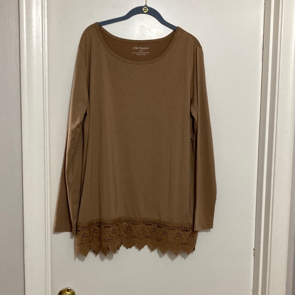 Cw Classics | Tops | 3 For Cw Classics Sz Xl Taupe Tunic With Lace ...